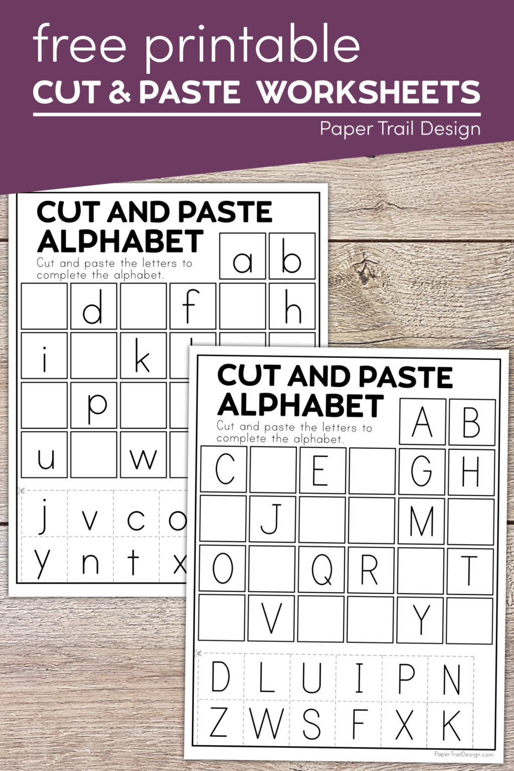 Cut and Paste Worksheets - Paper Trail Design