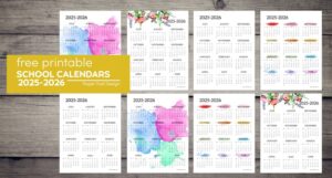 2025-2026 School Year Calendar Free Printable - Paper Trail Design