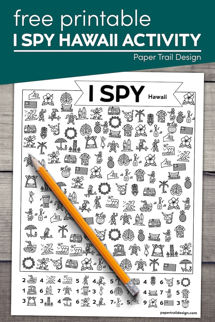 Free Printable I Spy Hawaii Activity - Paper Trail Design