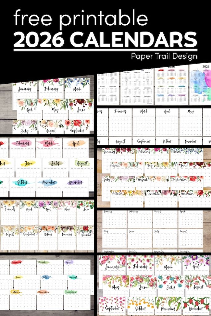Free Printable 2026 Calendars - Paper Trail Design