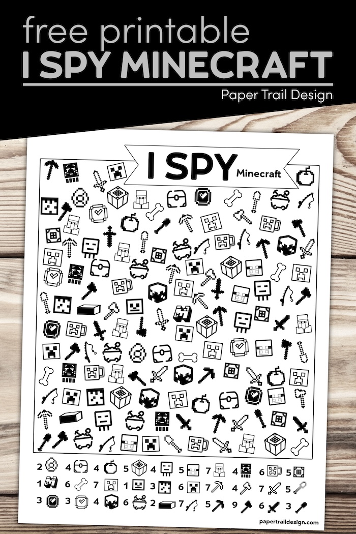 Free Printable I Spy Minecraft - Paper Trail Design