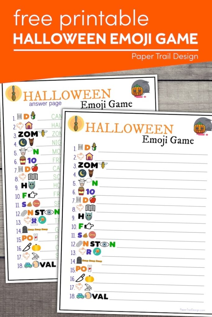 Halloween Emoji Game - Paper Trail Design