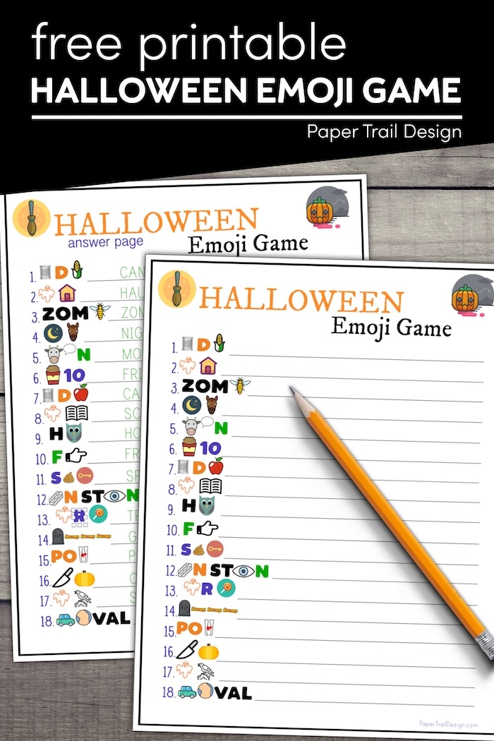 Halloween Emoji Game - Paper Trail Design