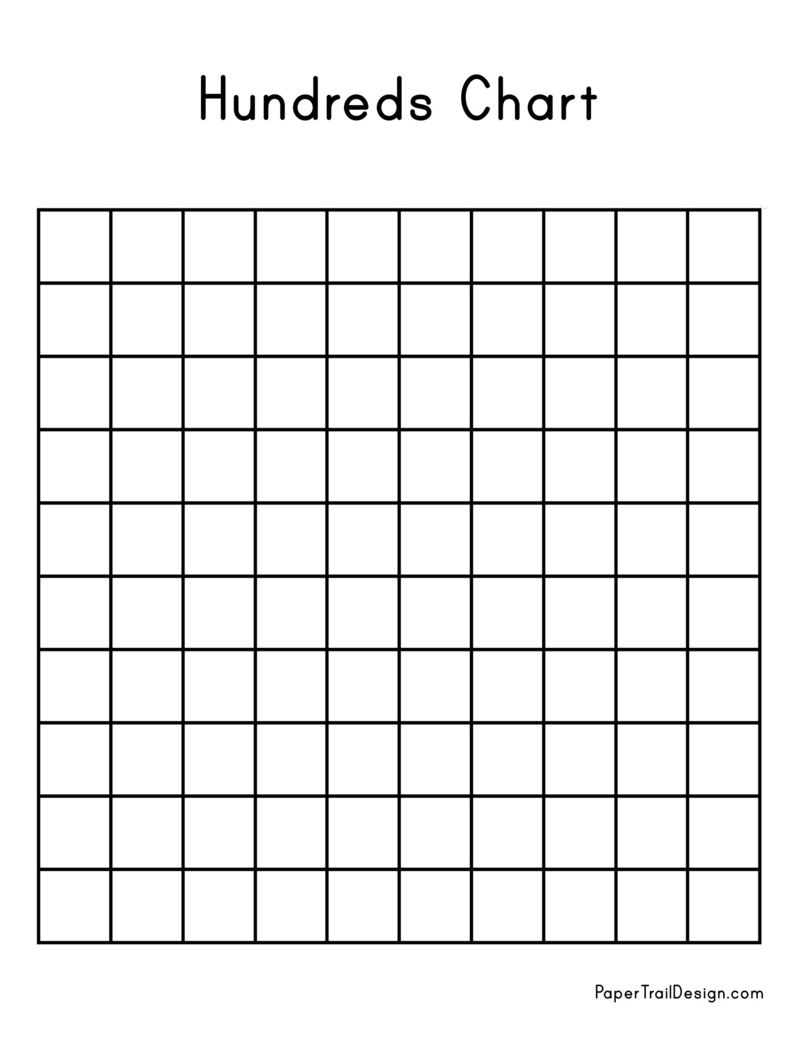 Hundreds Chart Printable - Paper Trail Design