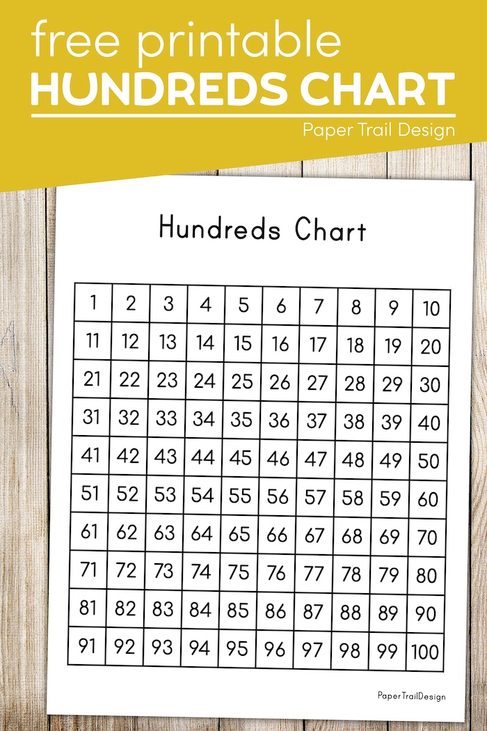 Hundreds Chart Printable - Paper Trail Design