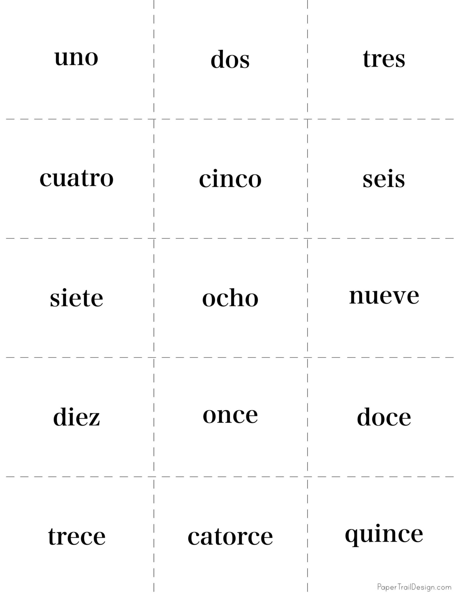Spanish Flashcards - Paper Trail Design