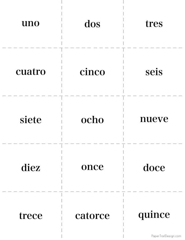 Spanish Flashcards - Paper Trail Design