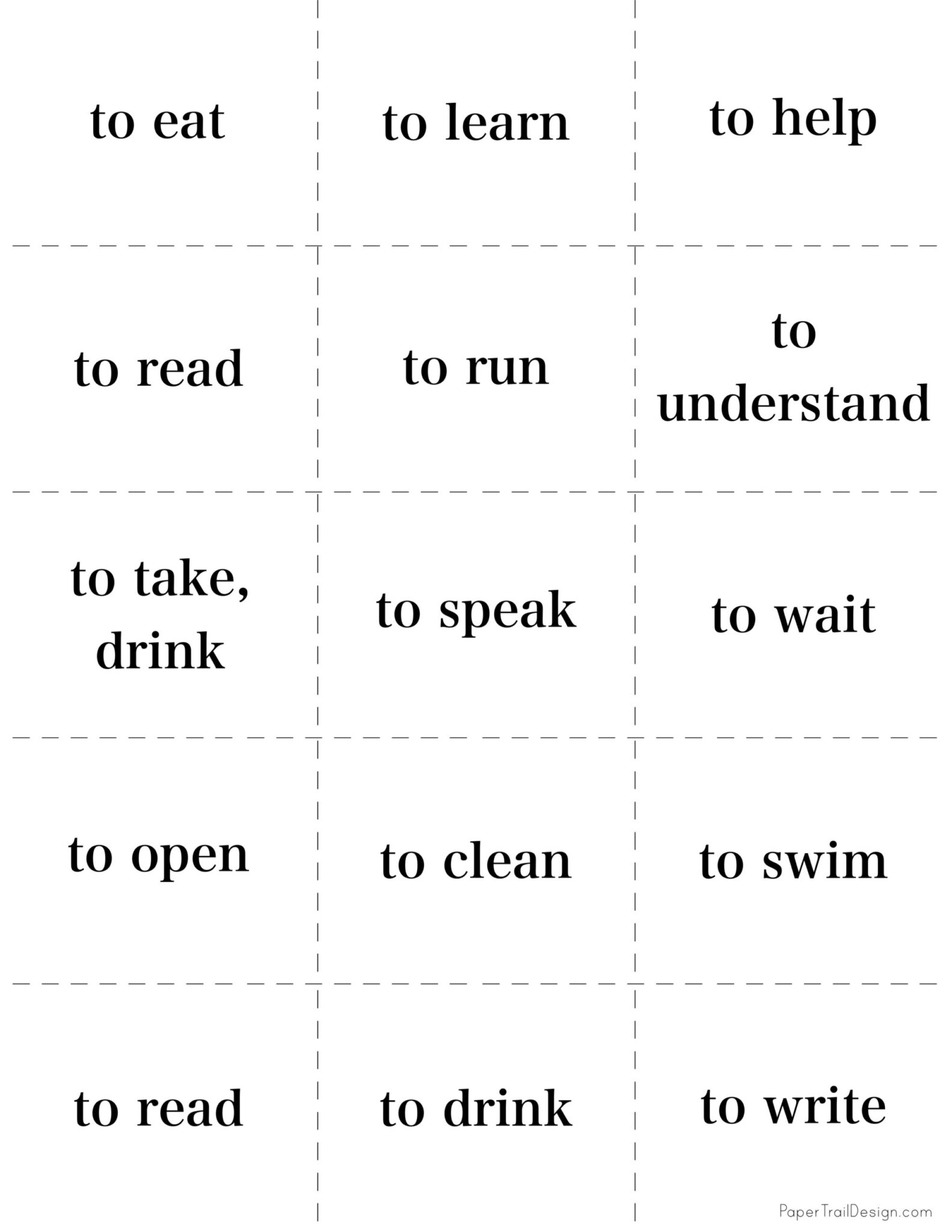 Spanish Flashcards - Paper Trail Design