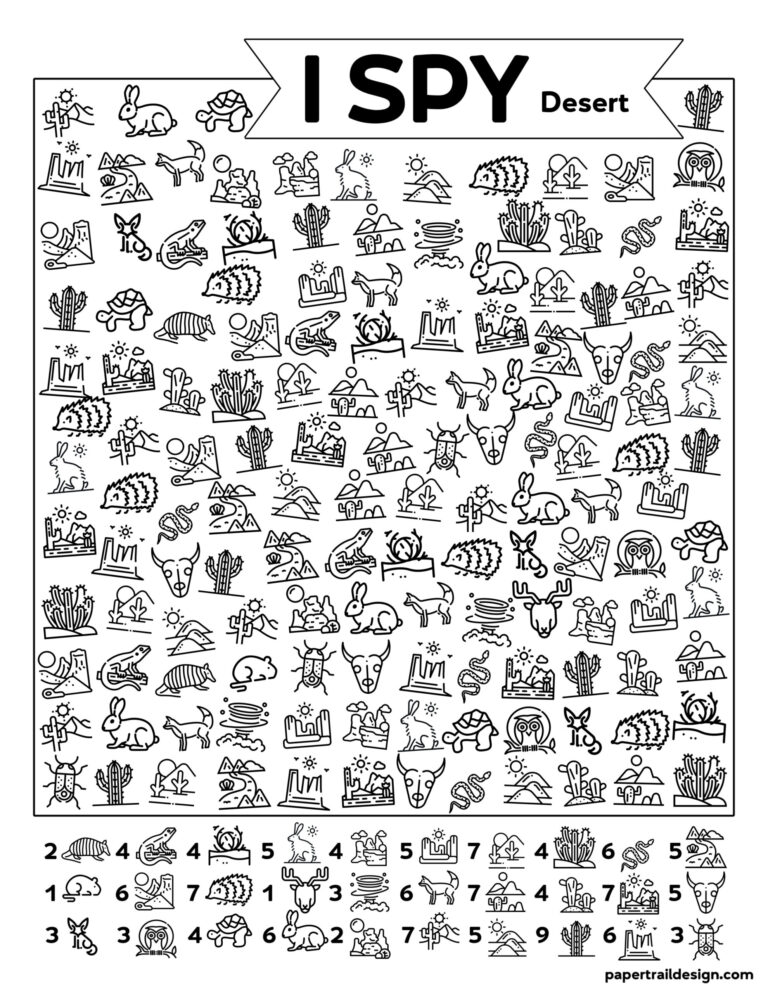 Free Printable I Spy Desert Activity - Paper Trail Design