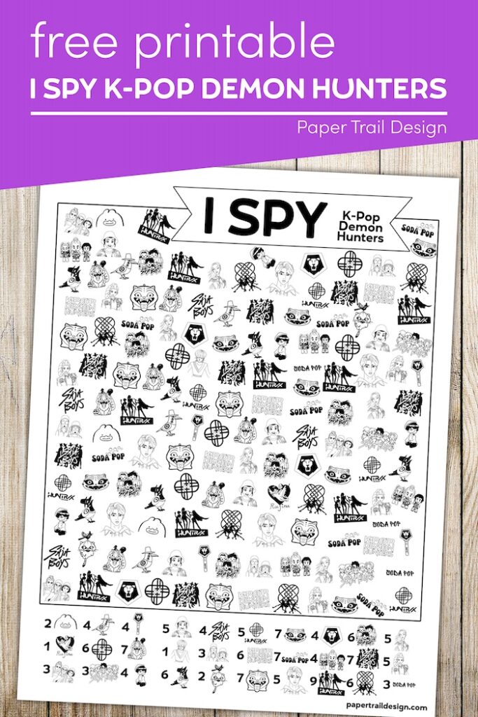 Free Printable I Spy K-Pop Demon Hunters Activity - Paper Trail Design
