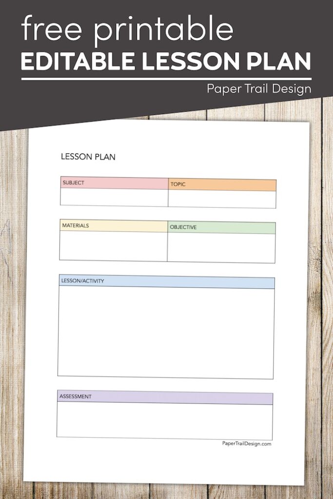 Free Lesson Plan Template for Google Docs - Paper Trail Design