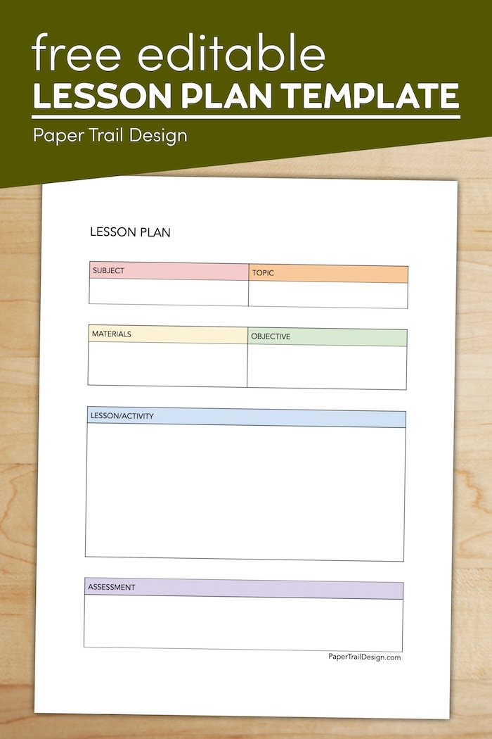 Free Lesson Plan Template for Google Docs - Paper Trail Design
