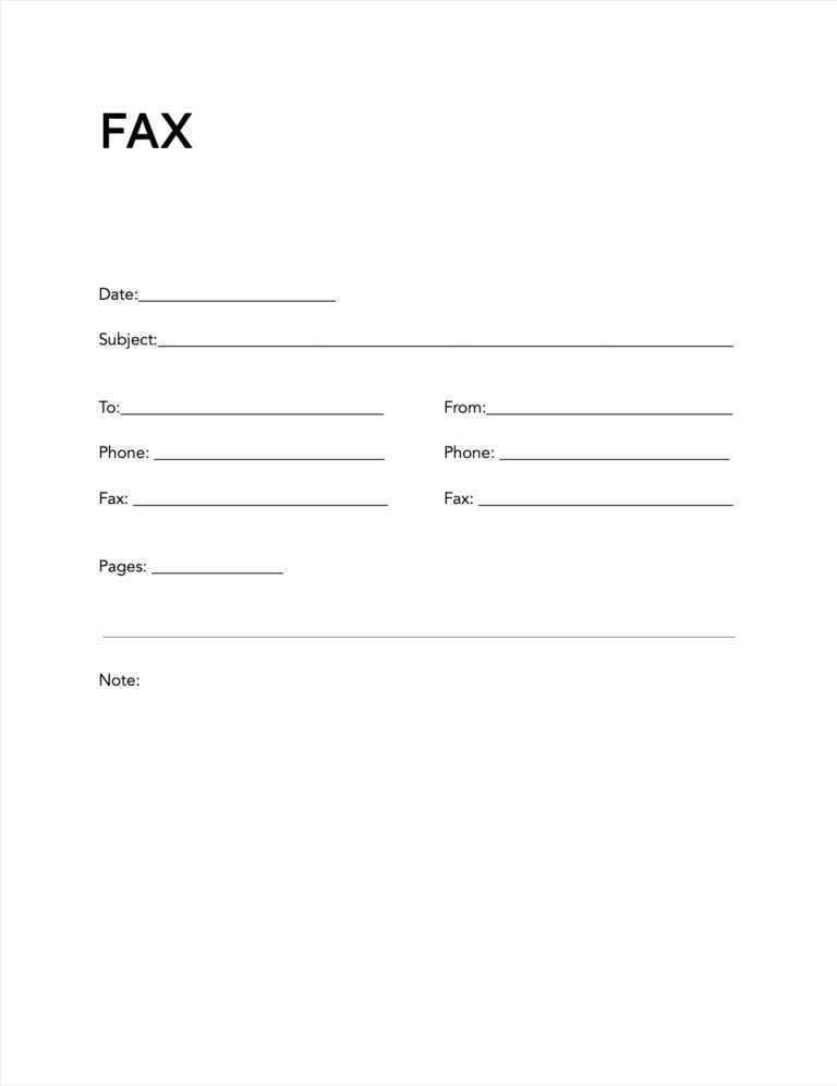 Fax Cover Sheet Template - Paper Trail Design