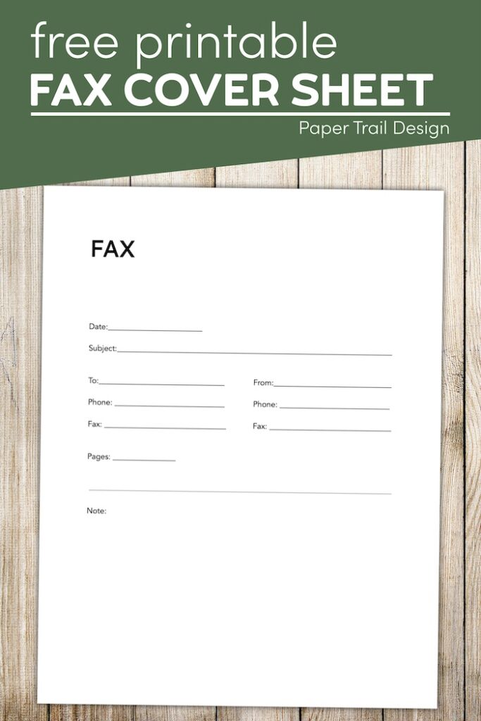 Fax Cover Sheet Template - Paper Trail Design