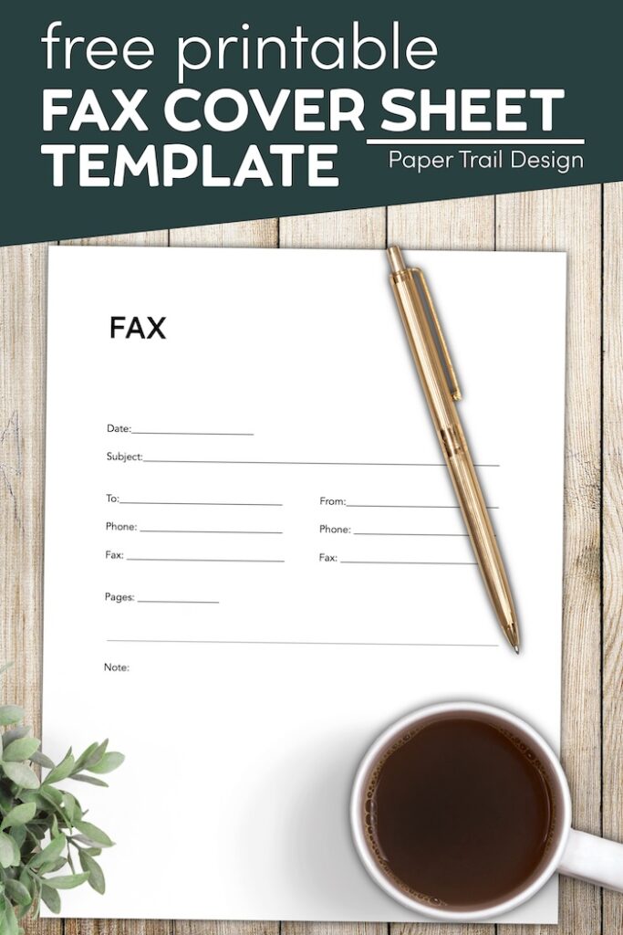 Fax Cover Sheet Template - Paper Trail Design