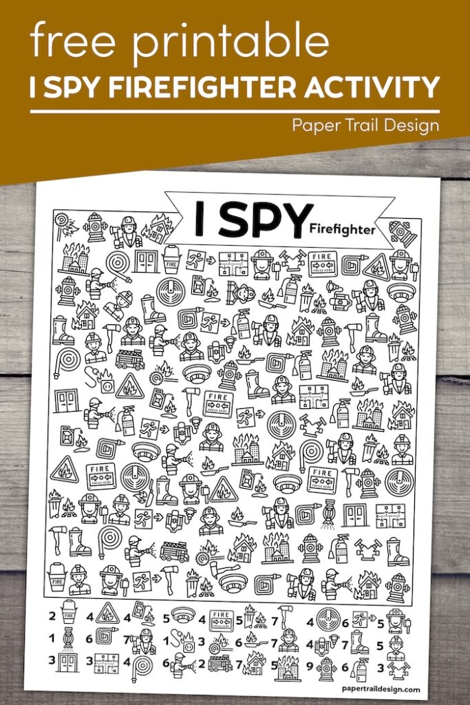 Free Printable I Spy Firefighters Activity - Paper Trail Design