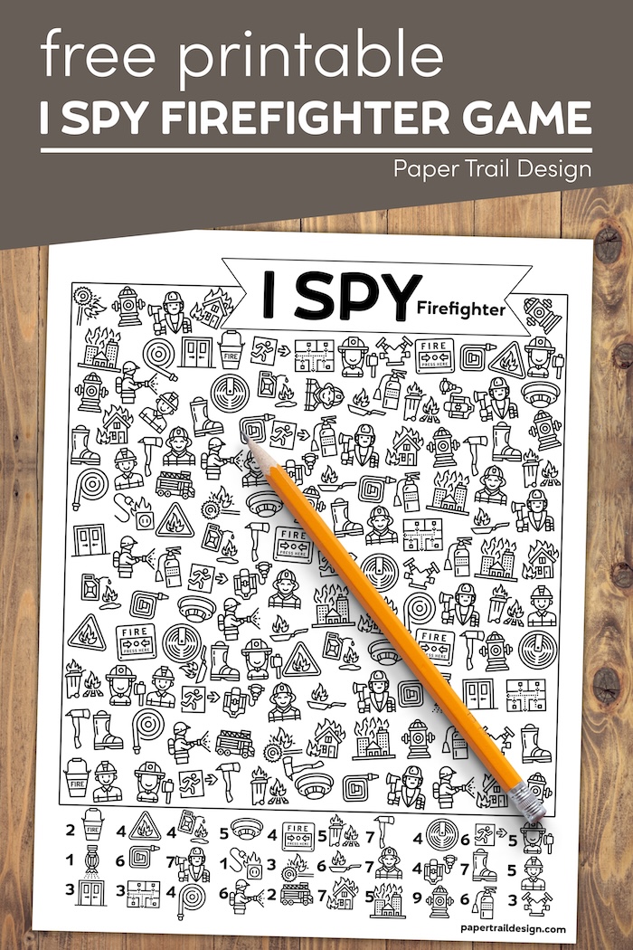 Free Printable I Spy Firefighters Activity - Paper Trail Design