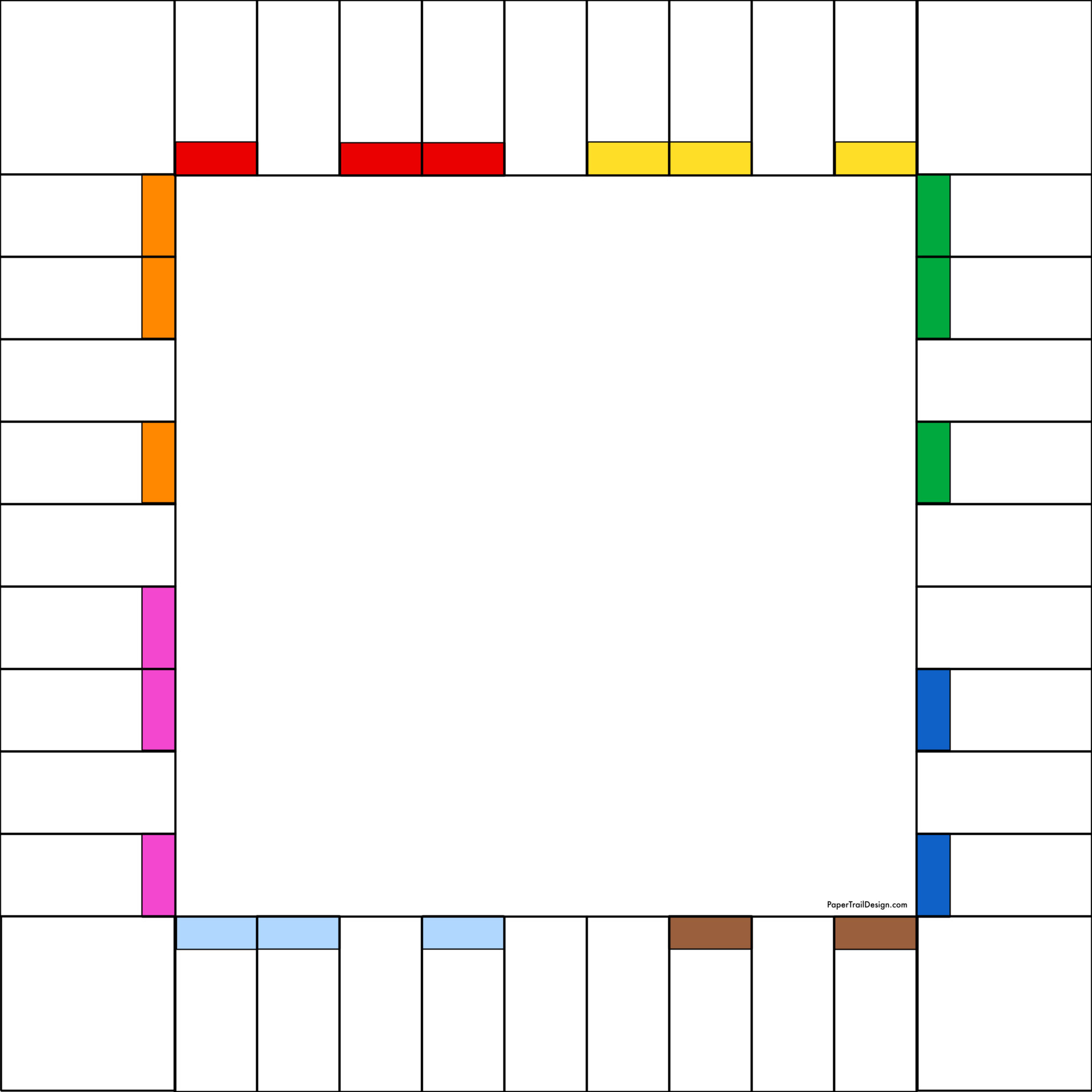 Custom Monopoly Board Template - Paper Trail Design